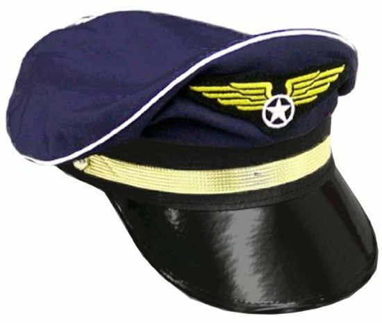 Captain Pilot Airline Hat with Gold Band White Trim Piping - Buy Pilot ...